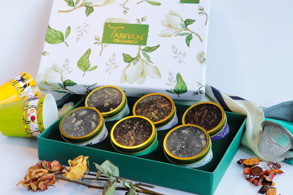 Indian Chai Gift Set of 6 Unique Chai Blends – Tassyam Organics