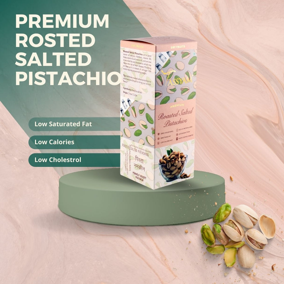 Premium Roasted Salted Pistachios Namkeen Pista – Tassyam Organics