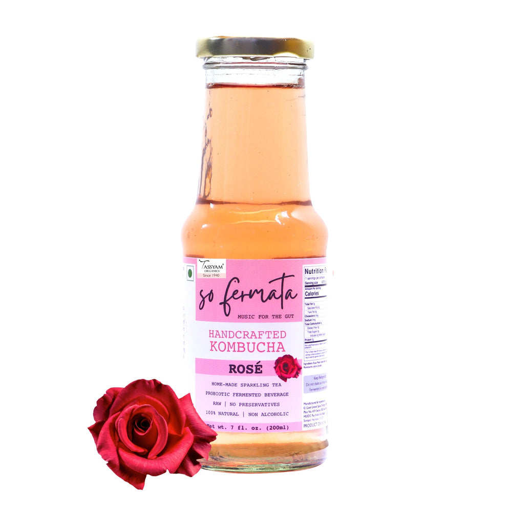 Artisanal Kombucha - Rose (Caffeine Free) – Tassyam Organics