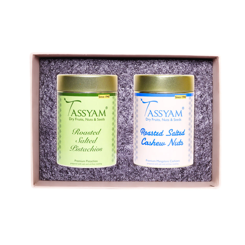 Dry Fruit Gift Set Salted Cashew and Pistachios – Tassyam Organics